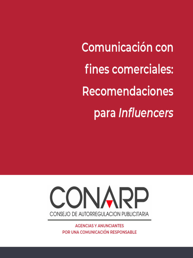 Conarp-RecomendacionesInfluencers-ago2022 | PDF | Marca