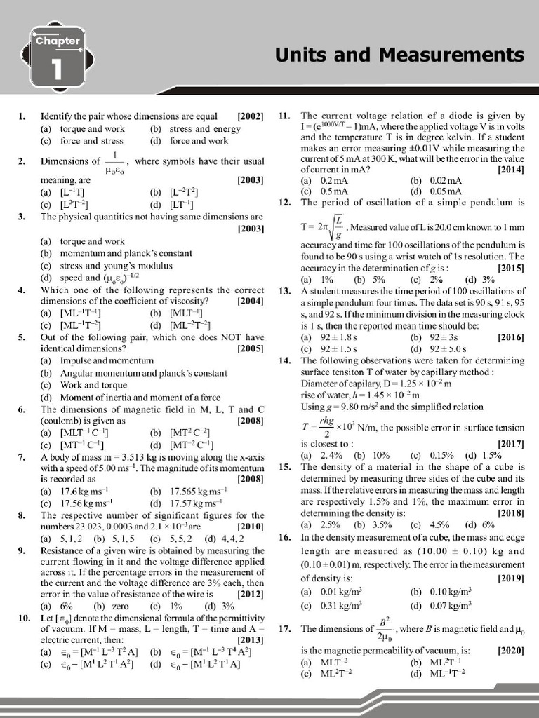 Units and Measurement | PDF
