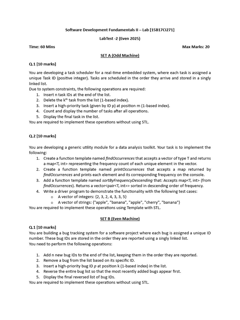 Sdf-2 Lab Test - 2 Friday | PDF | Function (Mathematics) | Computer ...