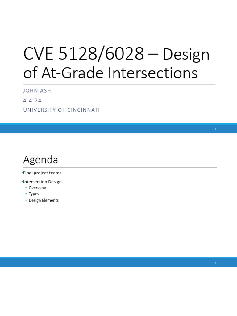 CVE 5128 6028 Intersections | PDF | Intersection (Road) | Traffic