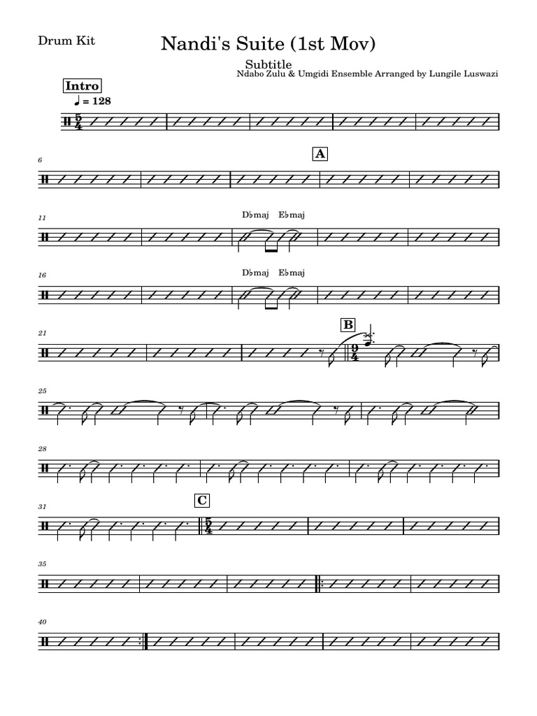 Nandi's Suite (1st Mov)-Drum_Kit | PDF
