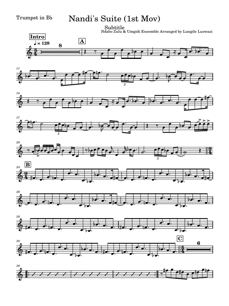 Nandi's Suite (1st Mov)-Trumpet_in_Bb | PDF