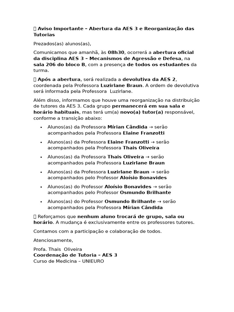 Tutores Aes 3 | PDF