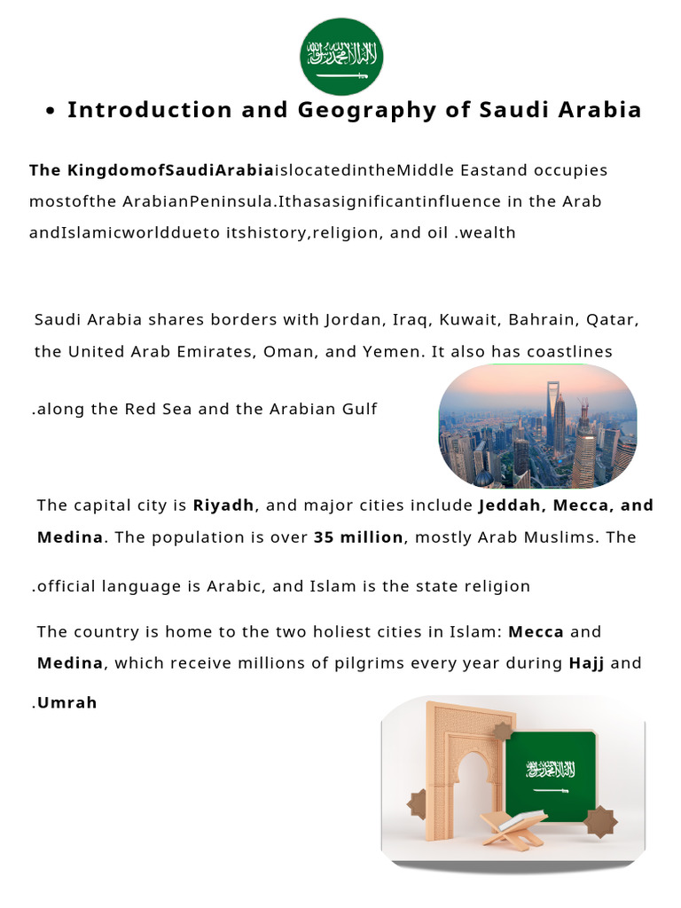 Introduction and Geography of Saudi Arabia PDF | PDF