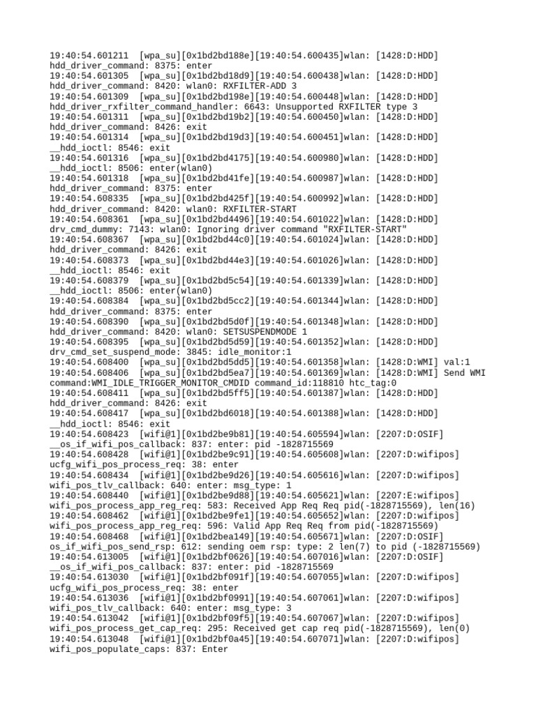 WLAN Driver Command Log Analysis | PDF | Telecommunications Engineering ...