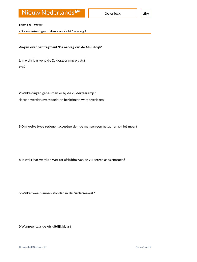 NN7 2hv TA 05 Opdr3 Download Vragenlijst | PDF