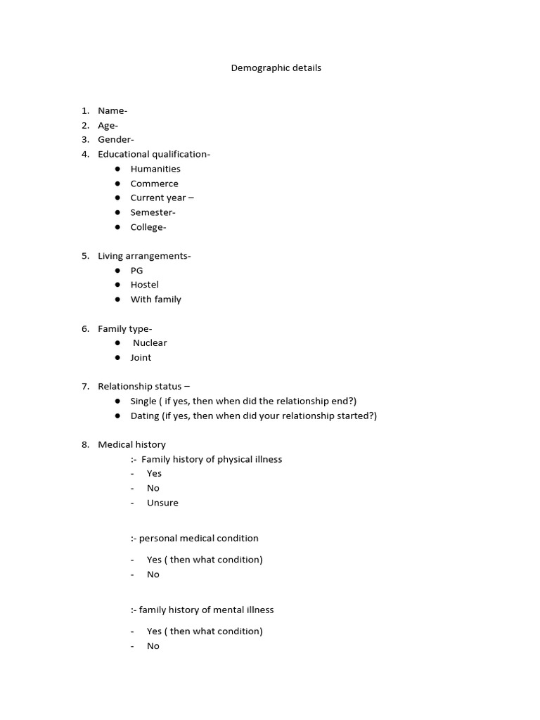 Demographic Details | PDF