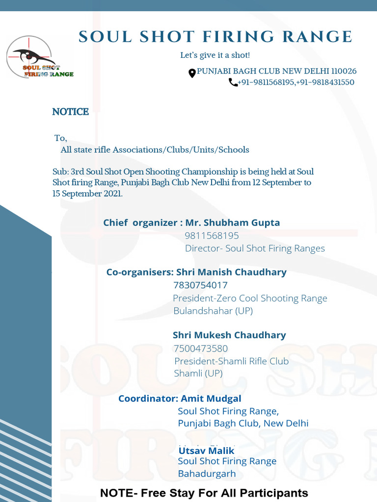 3rd Shooting Competition Circular | PDF | Firearms | Projectile Weapons