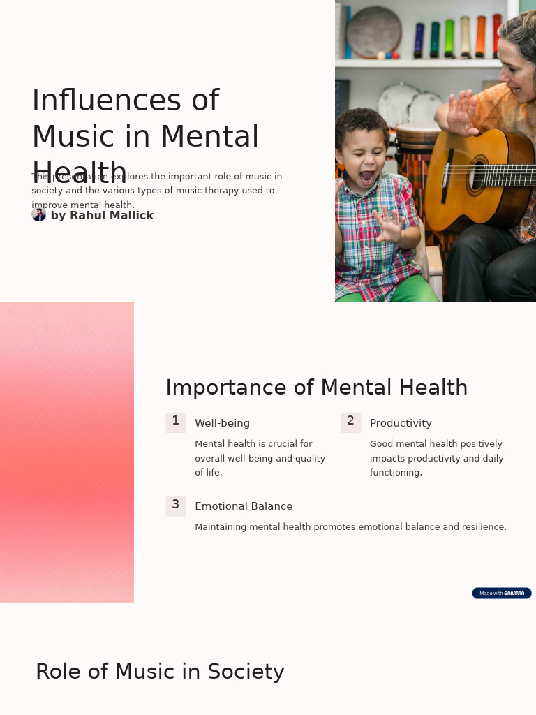 Music's Role in Mental Health Therapy | PDF | Mental Health | Anxiety