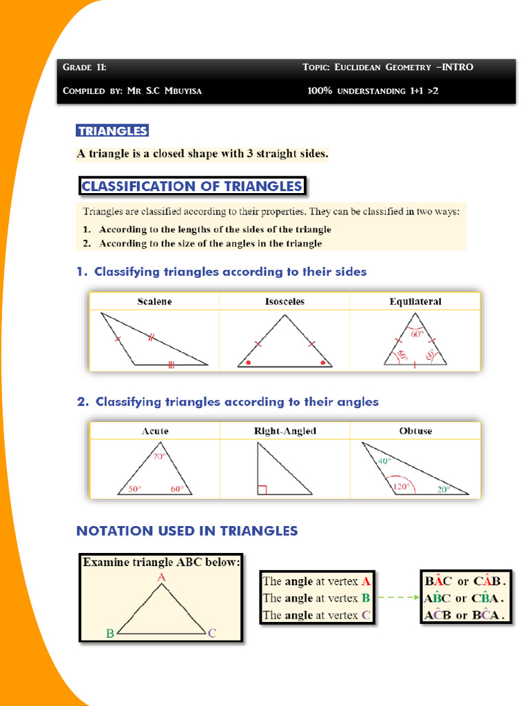 Grade 11 Euclidean Geometry Exercises | PDF