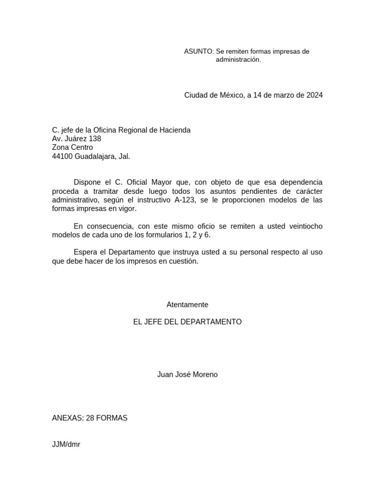 OFICIO ESTILO SEMIBLOQUE No.3 | PDF