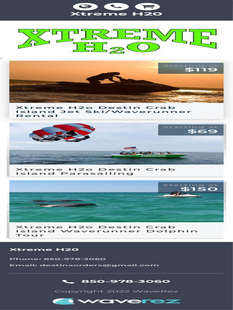 Xtreme H20 Online Booking | PDF