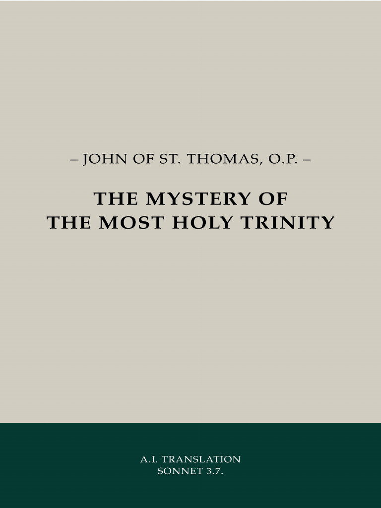 Trinity Mystery in John of St. Thomas | PDF | Arianism | Athanasius Of ...