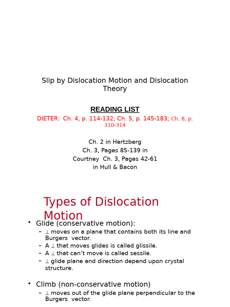 Plastic Deformation Theory | PDF | Dislocation | Physical Sciences