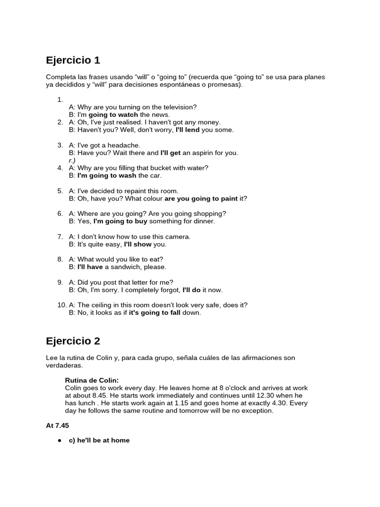 Grammar Exercise Ud3. | PDF