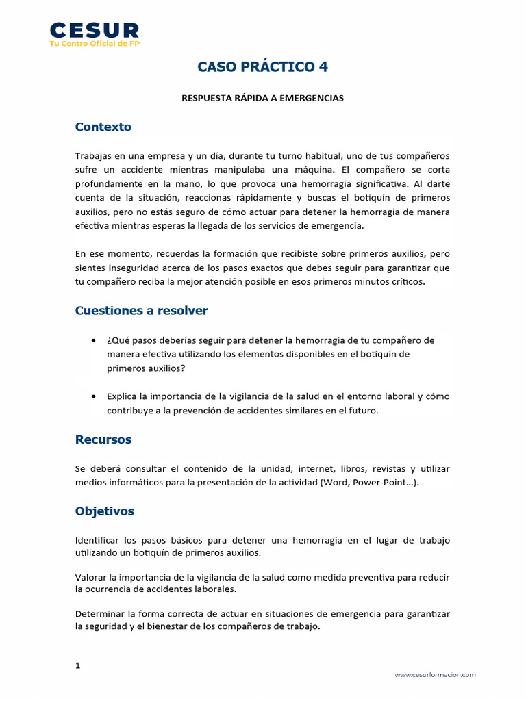 Caso4 UD2 | PDF | Primeros auxilios