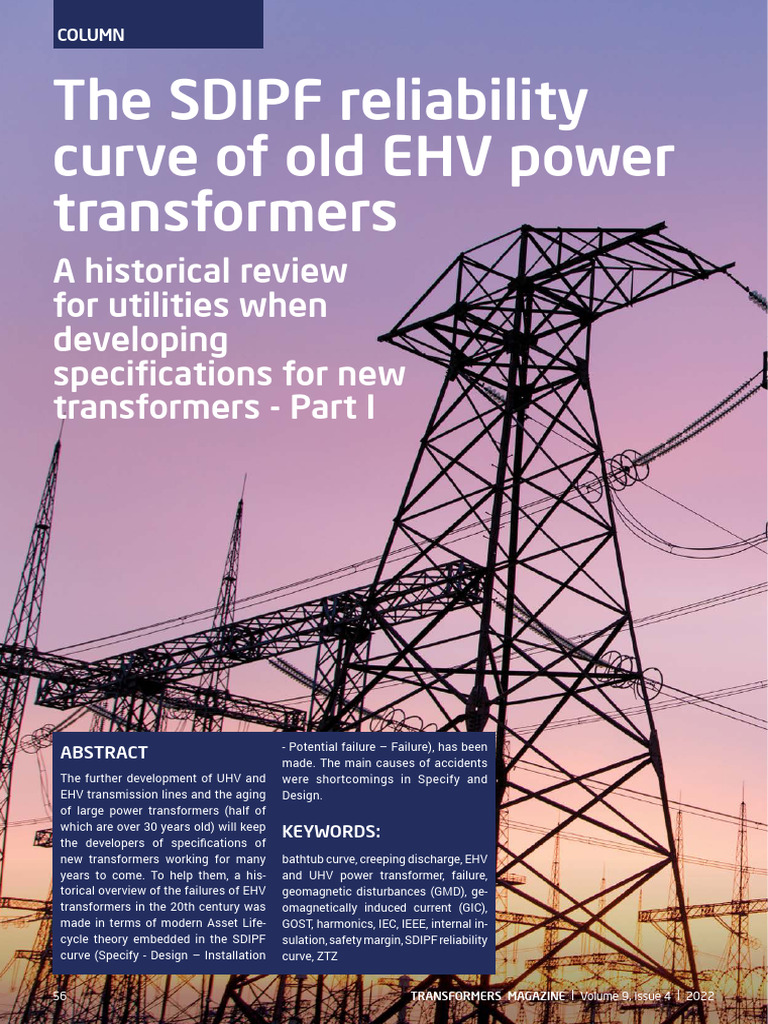 Reliability Curve of Old EHV Power Transformers Part 1 | PDF | Electric ...
