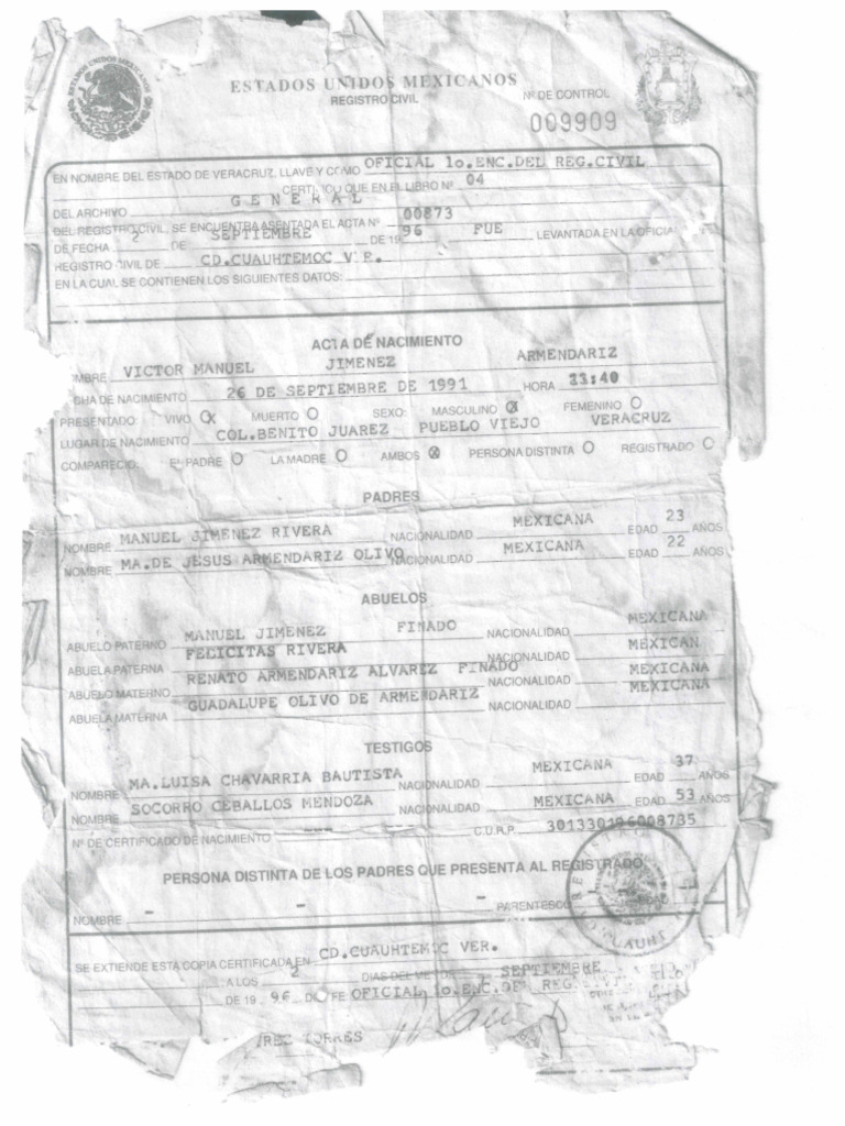 Acta de Nac Victor | PDF