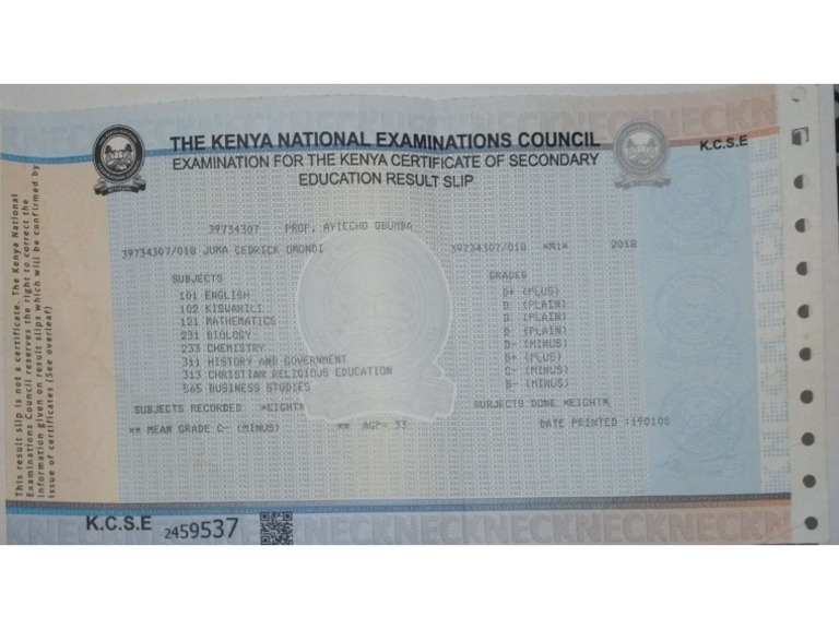 The Kcse Cert | PDF