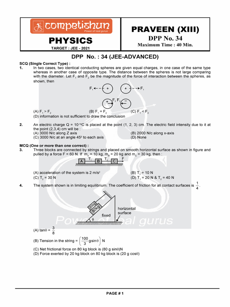 DPP-34 Physics | PDF