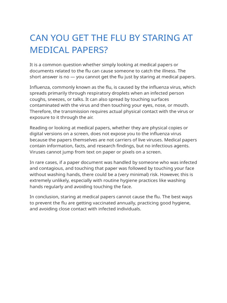 Flu Transmission Misconceptions | PDF