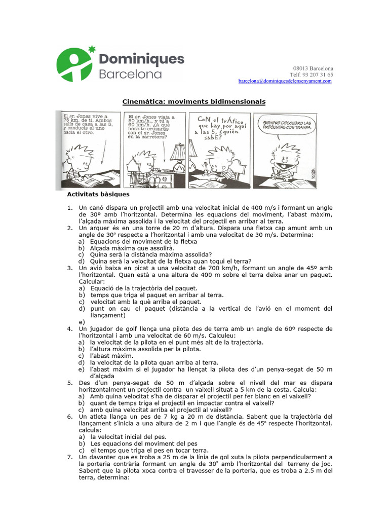 Cinemàtica 2 D | PDF