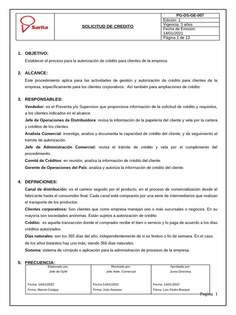 PG Ds Ge 007 Solicitud de Credito | PDF | Supermercado | Business