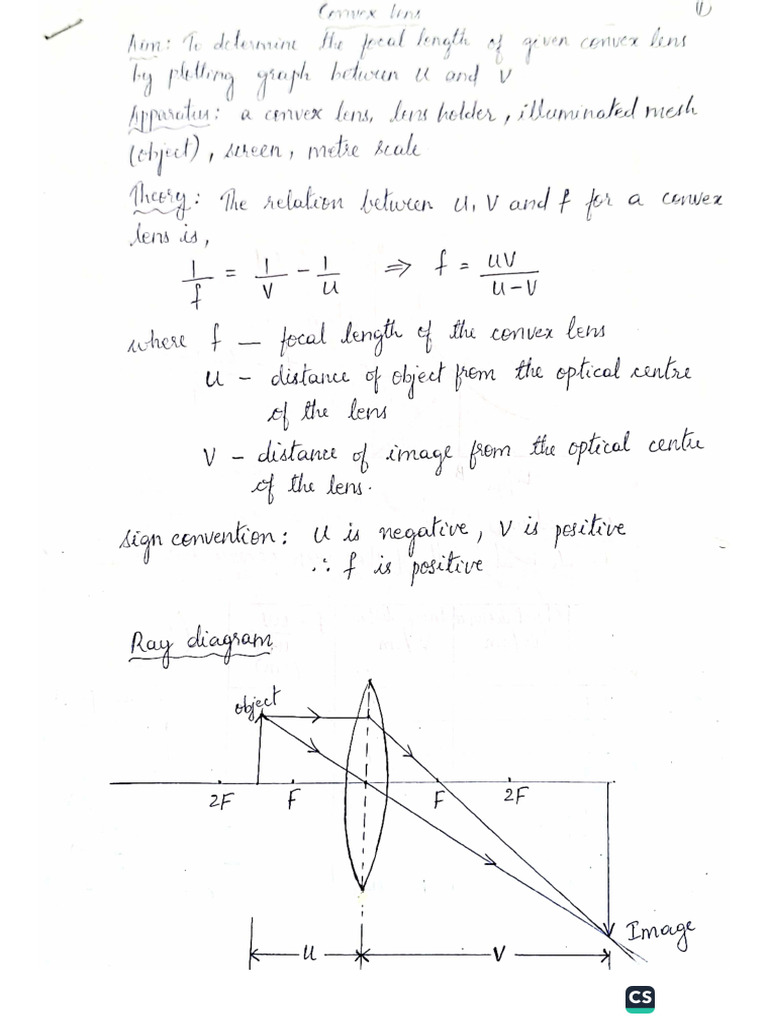 Convex Lens - Finding Focal Length | PDF
