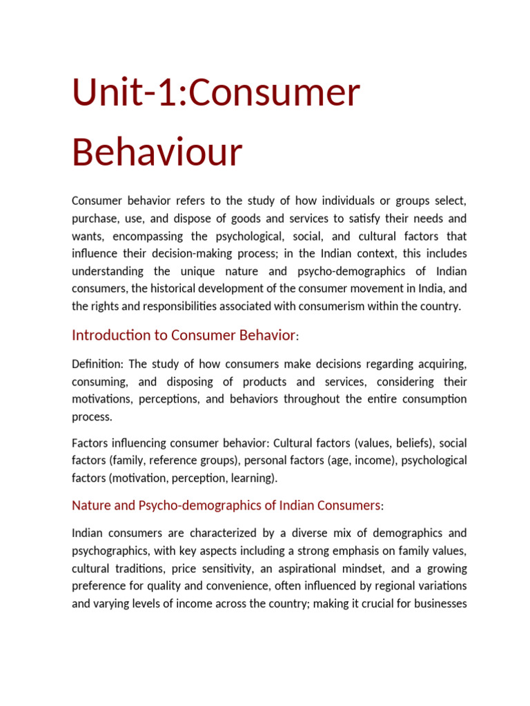 CB - Module 1WPS Office | PDF | Consumer Behaviour | Behavior