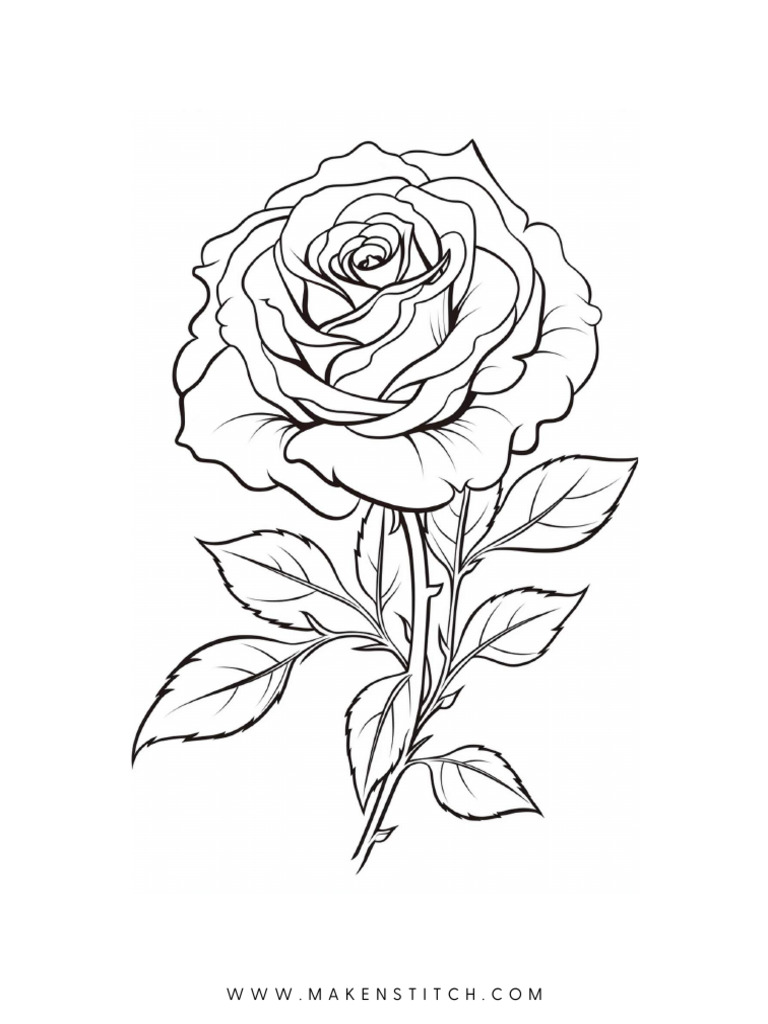10 Roses Coloring Pages For Kids Adults | PDF