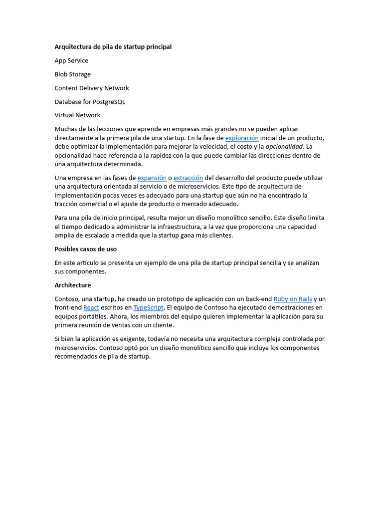 2 - Arquitectura de pila de startup principal | PDF | Microsoft Azure ...
