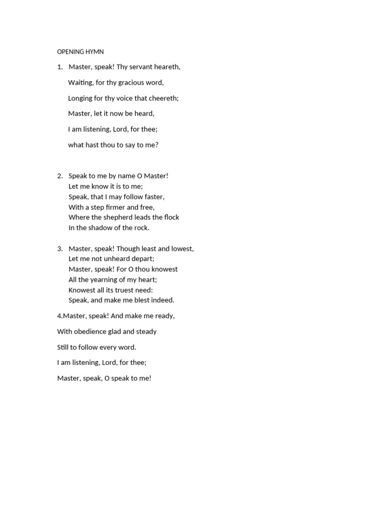 Opening Hymn | PDF