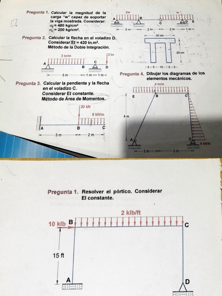 Considerar El 420 TN.M .: Pregunta 2. Calcular La Flecha en El Voladizo ...