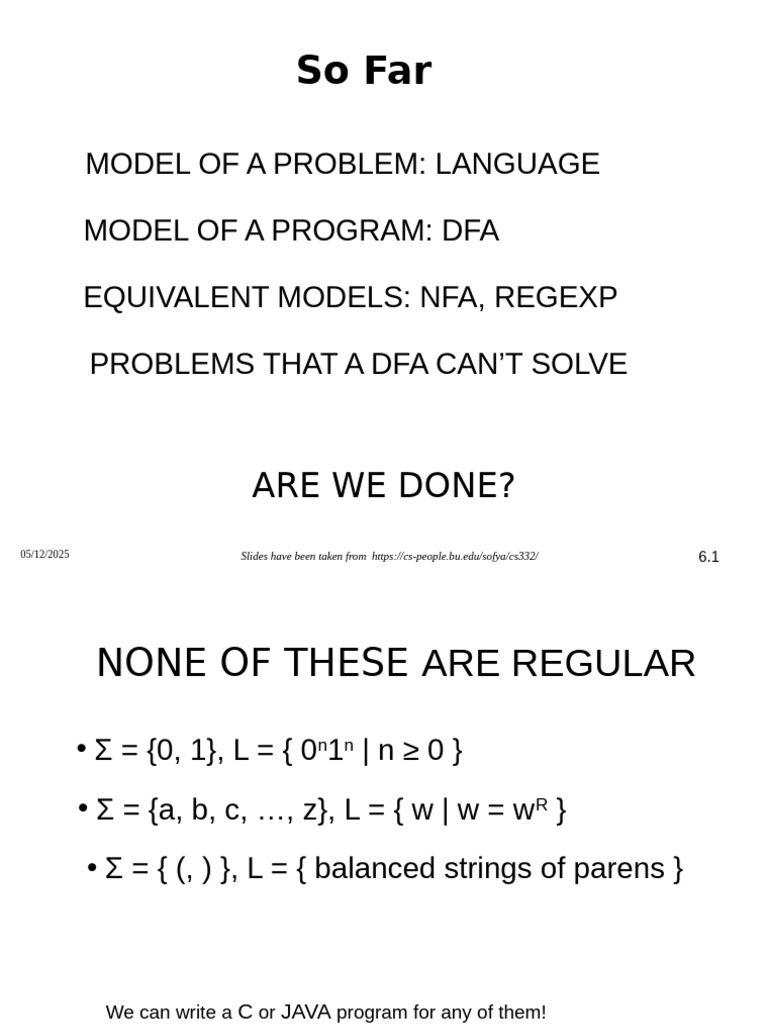 Lecture 07 Pushdown, CFG (1) | PDF | Syntax | Formalism (Deductive)