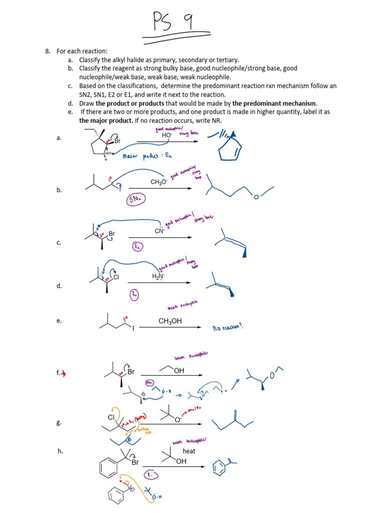 Reaction Mechanisms and Product Predictions | PDF | Chemical Reactions ...