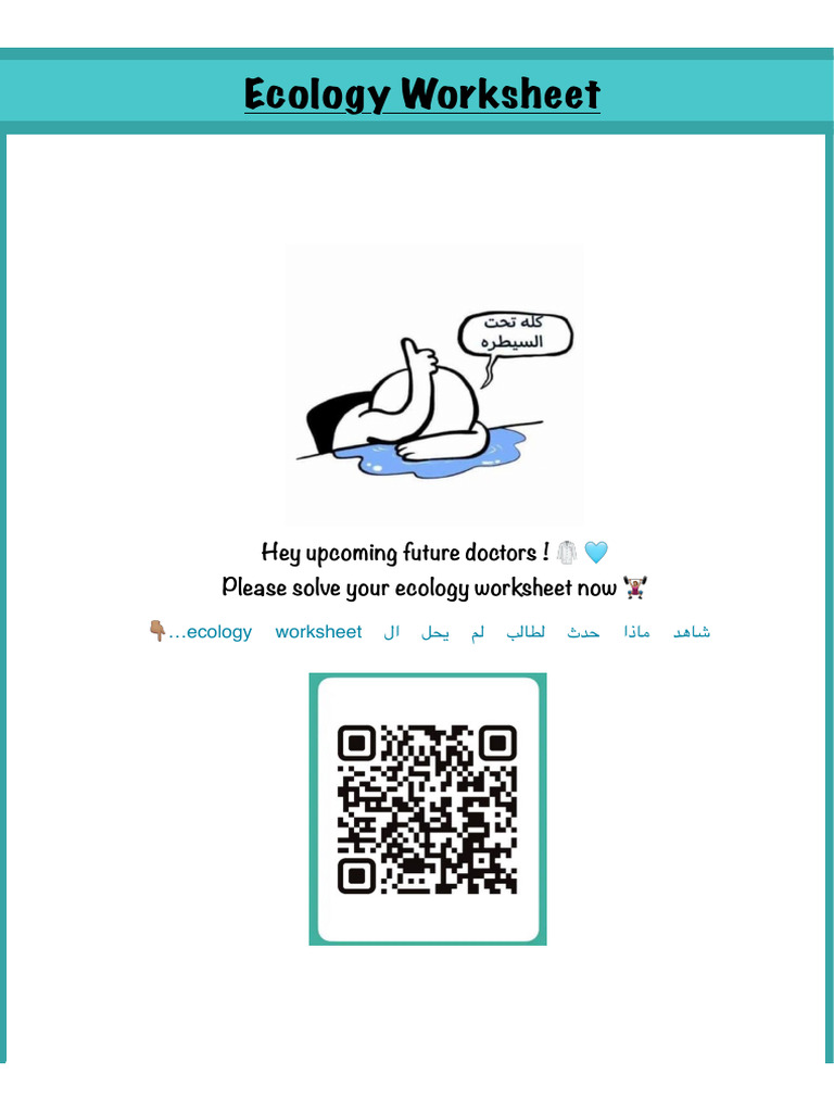 Answered Ecology Worksheet | PDF | Soil | Natural Environment