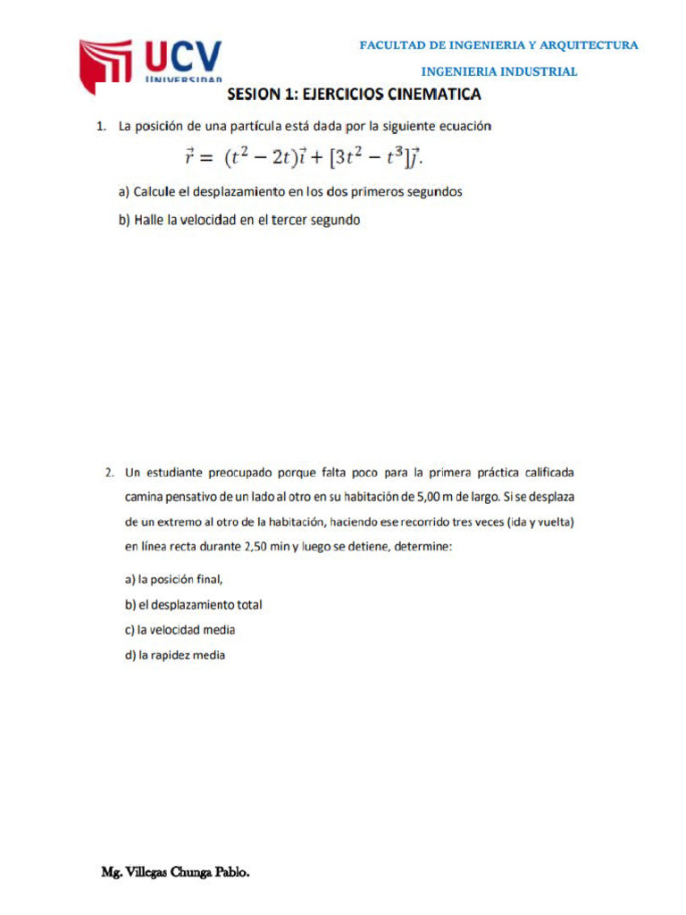 Ejercicios de Cinematica | PDF