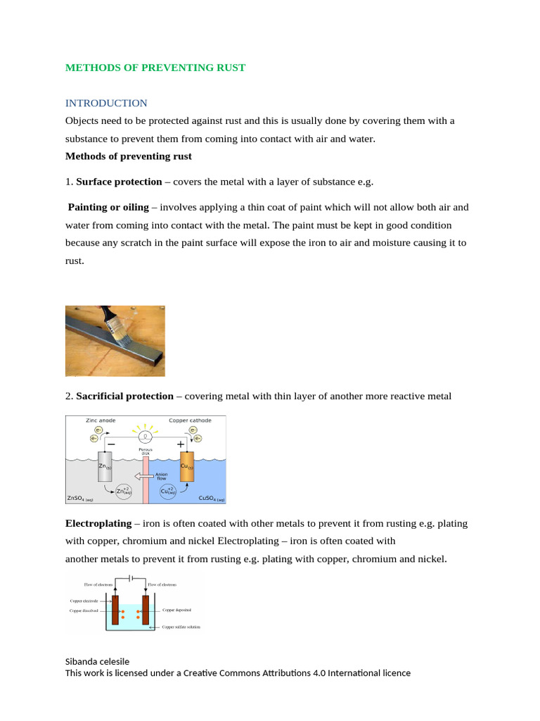 Chemistry-F 1 Oxidation and Reduction-Rust Prevention | PDF