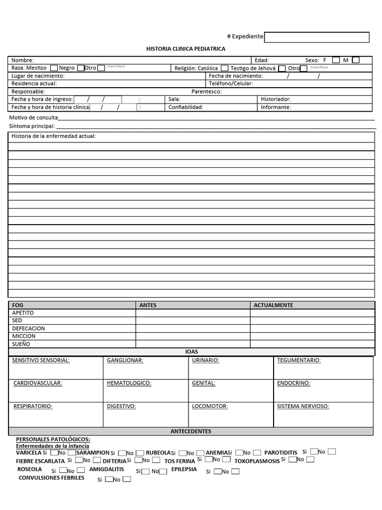 Formato Oficial HC Pedia | PDF | Alergia | Inmunología