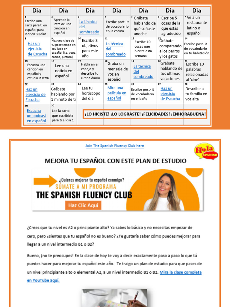 Mejora Tu Español Con Este Plan de Estudio | PDF | Lengua española ...