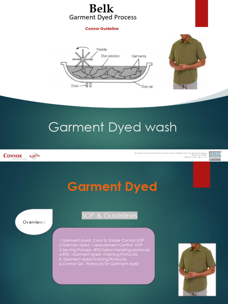 Garment Dyed Process SOP Guidelines | PDF | Dyeing | Sewing