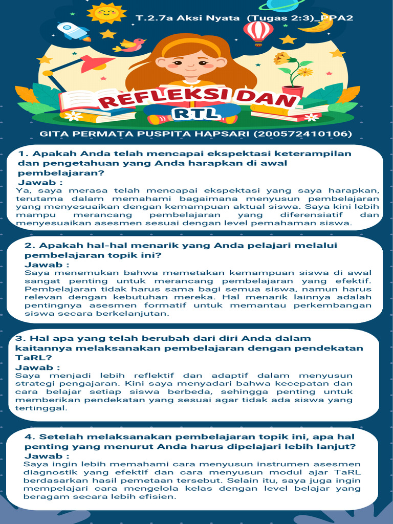 T.2.7a Aksi Nyata (Tugas 2.3 Refleksi Dan RTL) - PPA2 PDF | PDF