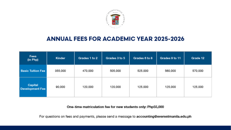 Everest Academy Tuition Fees 2025-2026 | PDF