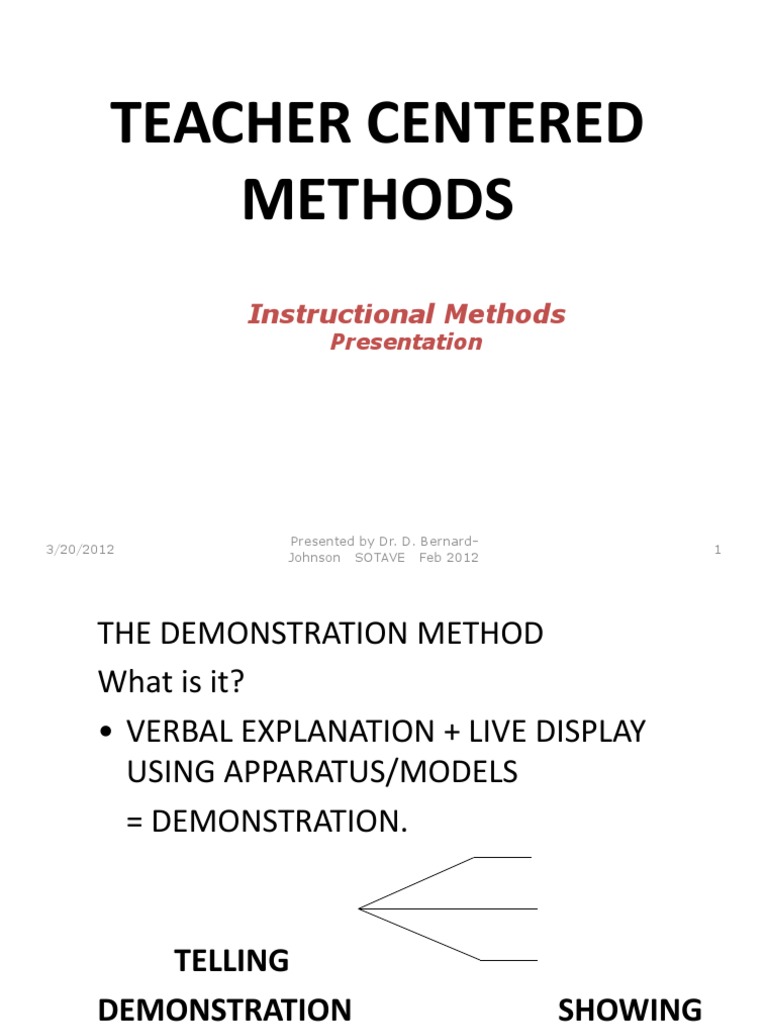 Teacher Centered Methods | PDF | Lecture | Experiment