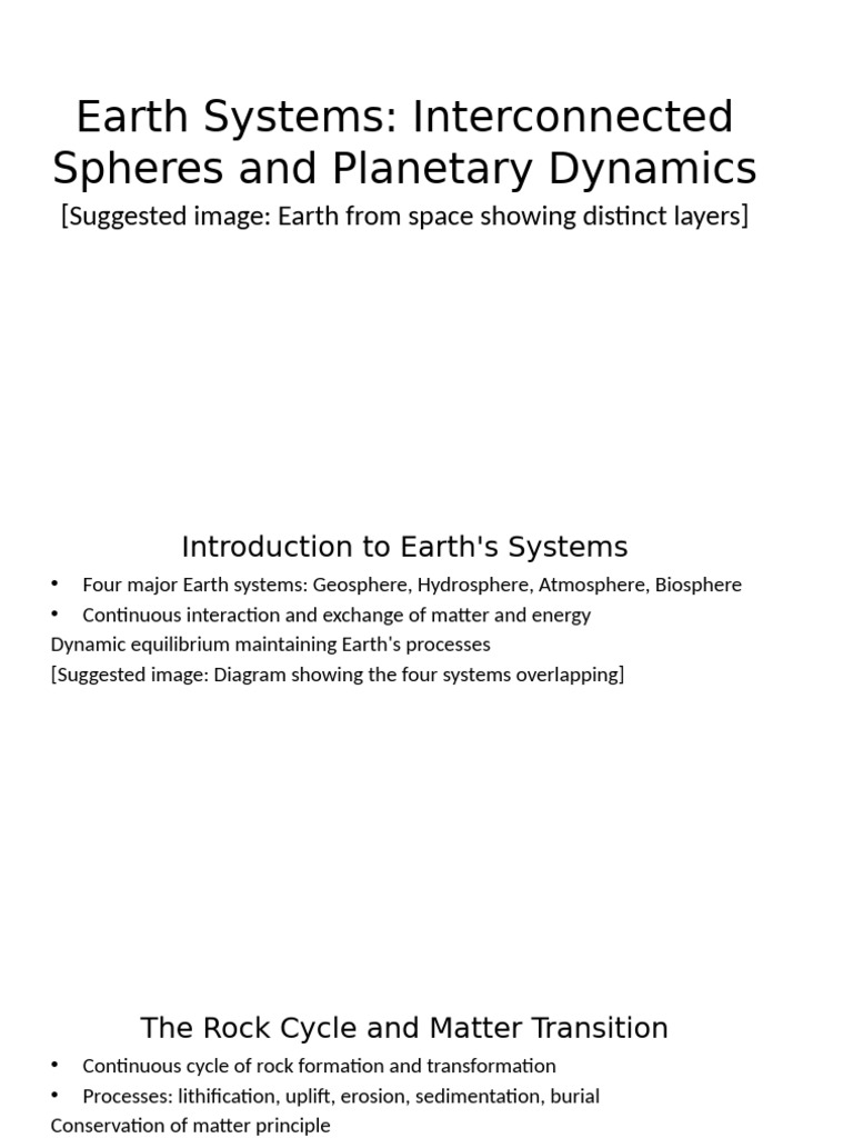 Earth Systems Interconnected Spheres and Planetary Dynamics | PDF ...