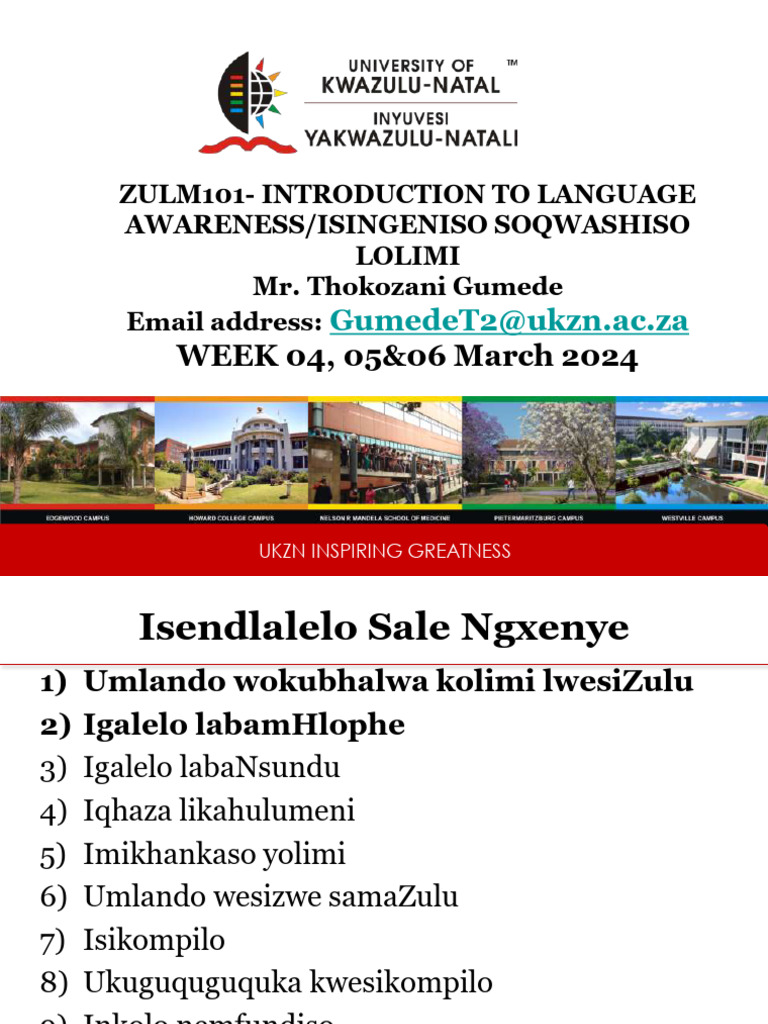 Week04 Lang Awareness-Igalelo Labamhlophe Ekuthuthukiseni Ukubhalwa ...