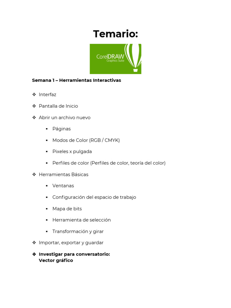 Temario Corel Draw | PDF