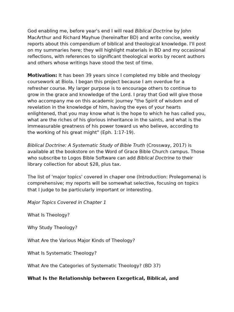Insights from Biblical Doctrine Study | PDF | Bible | Holiness Movement