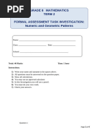 Grade 8 Term 2 Math Investigation 2025 | PDF | Numbers | Elementary ...