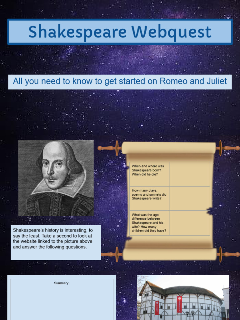 Shakespeare Webquest | PDF | William Shakespeare | Stanzaic Form